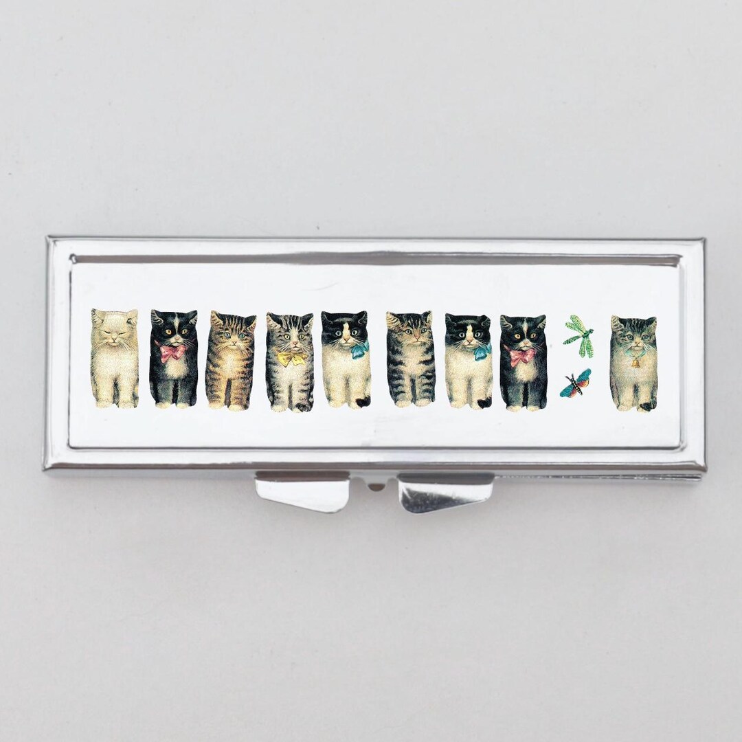 Cats Pill Box - Fairy Artwork, Vintage Artwork, Vintage Sketch, Lady ...