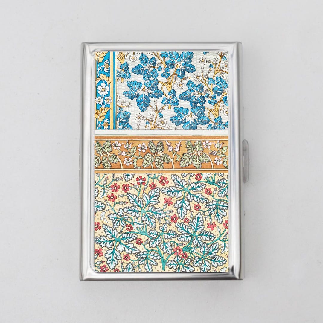 Art Nouveau Cigarette Case OR Card Holder - Floral Design, Flowers ...