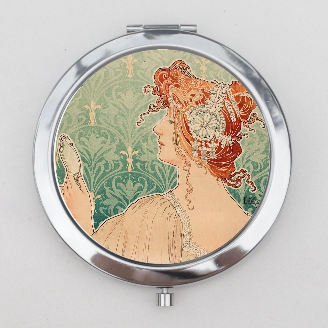 Alphonse Mucha Compact Mirror OR Pill Box Mirror, Accessory, Art ...