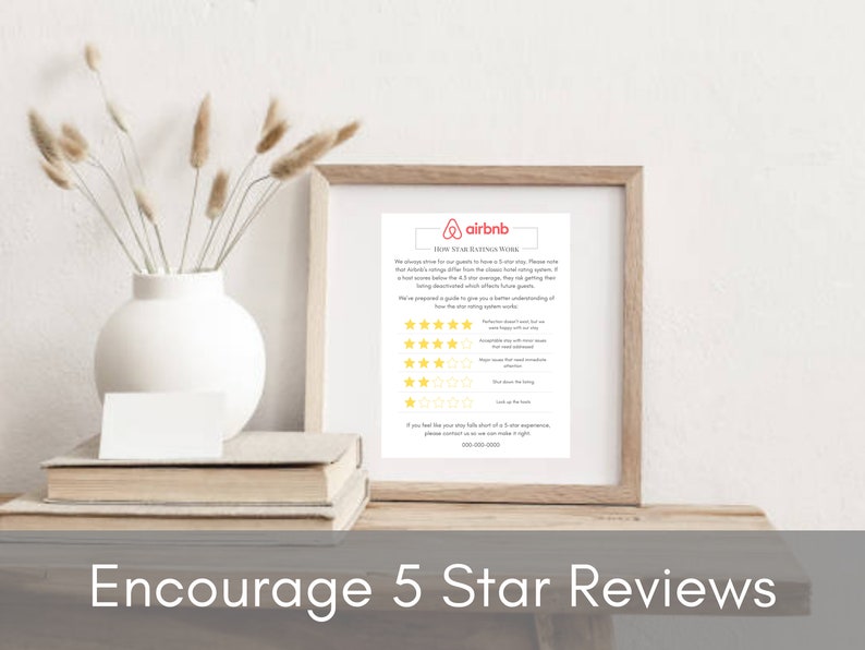 Airbnb Star Rating Explanation Printable Editable Template, 5 Star ...