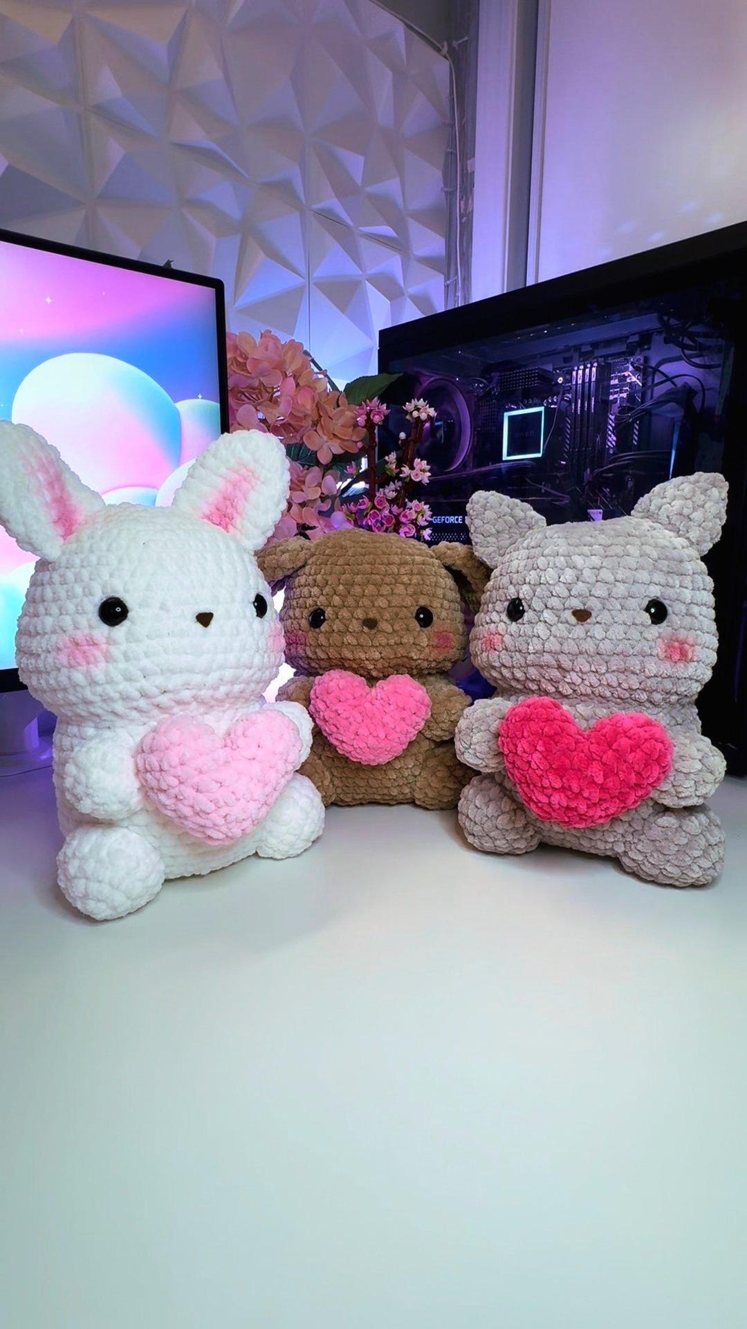 Animals With Hearts Crochet Plushies - Etsy