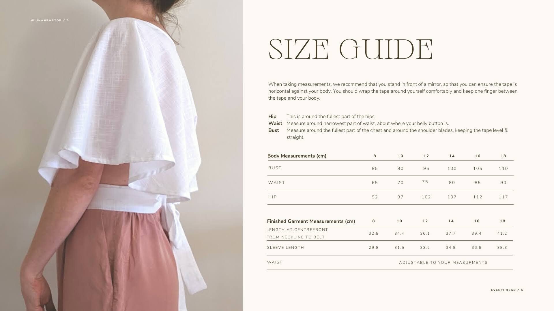 Luna Wrap Around Top Digital Sewing Pattern | Reversible Tie-on Top Pdf ...