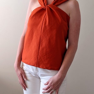 Twist Halter Top Sewing Pattern: Adeline Linen Cami (size 8-18) (PDF ...