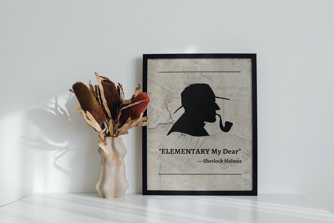 Sherlock Holmes, Wall Art, "elementary My Dear", Classic Home Decor ...