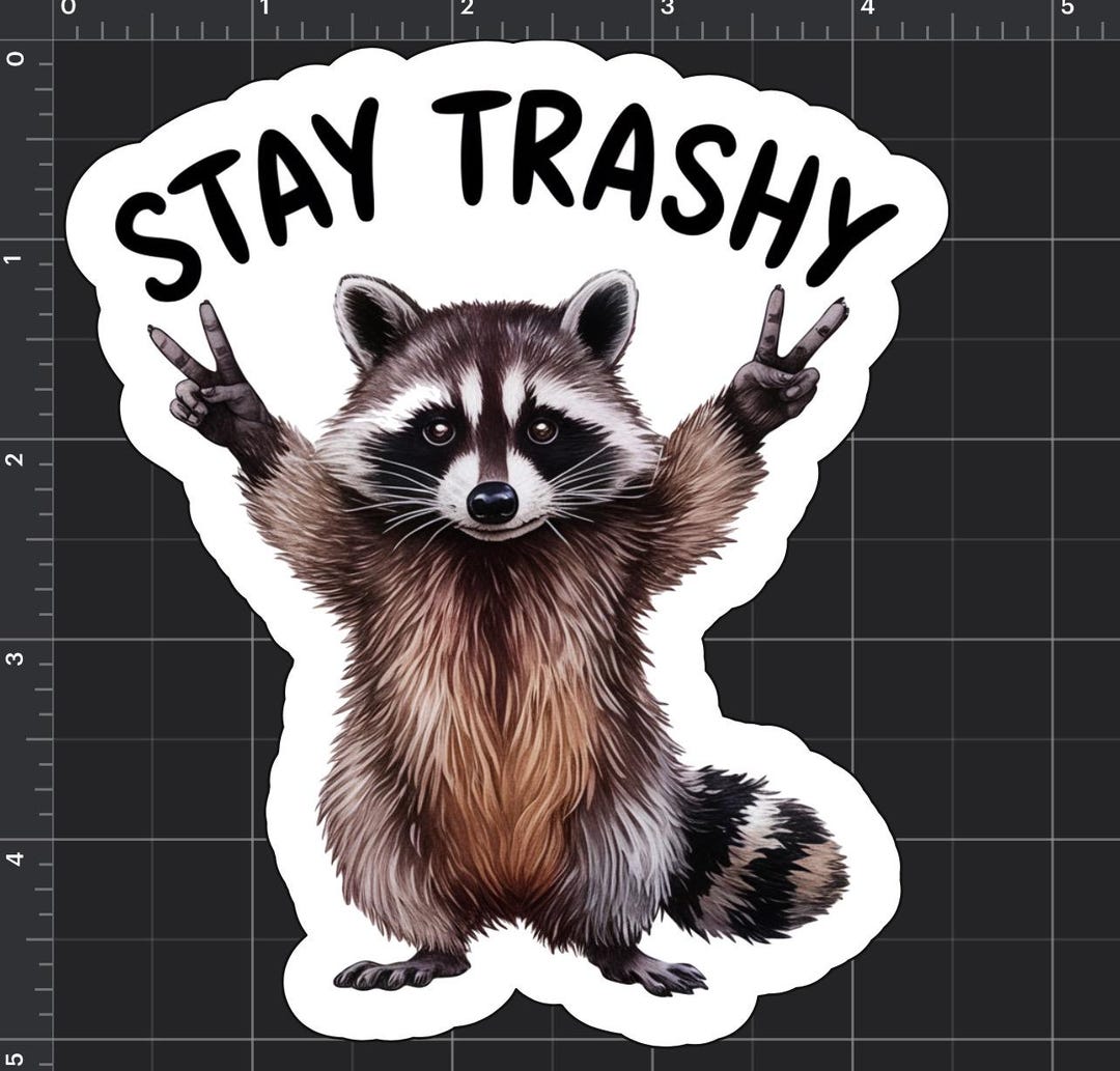 Stay Trashy Sticker / Waterproof / Oil Painted / Gifts for Him / Gifts ...
