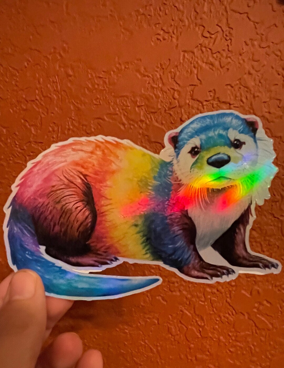 Psychedelic Holographic Otter Sticker | Gifts for Her | Gifts for Him ...