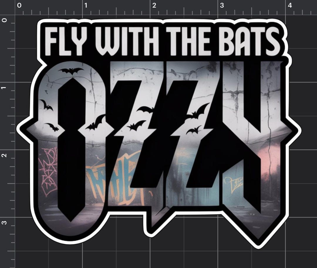 Fly With the Bats Ozzy Sticker/waterbottle Journal Laptop Locker Bumper ...