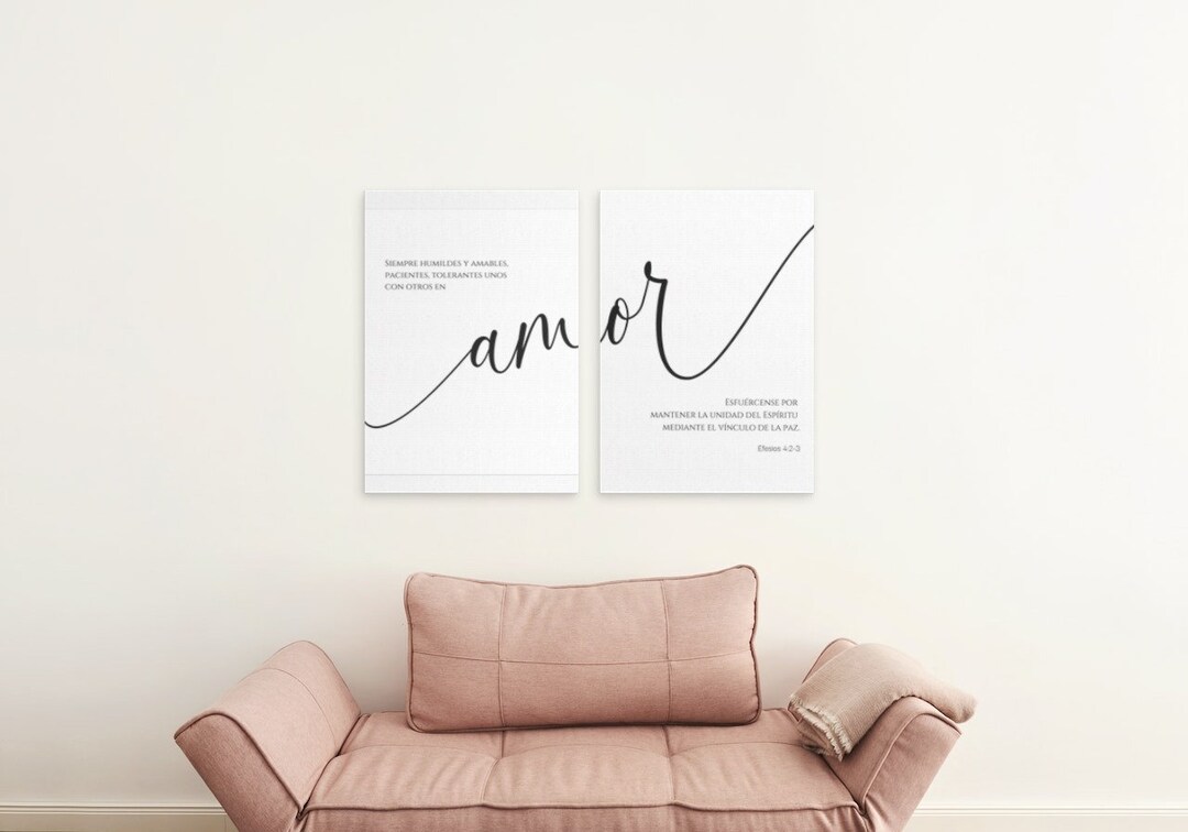Amor Digital Wall Art // Spanish Bible Wall Art // Efesios 4:2-3 ...