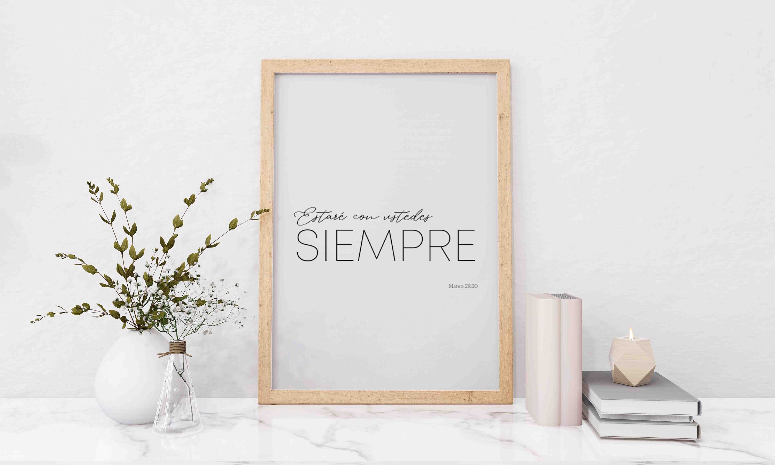 Mateo 28:20 // Printable Quotes Wall Art // Spanish Bible Wall Art ...