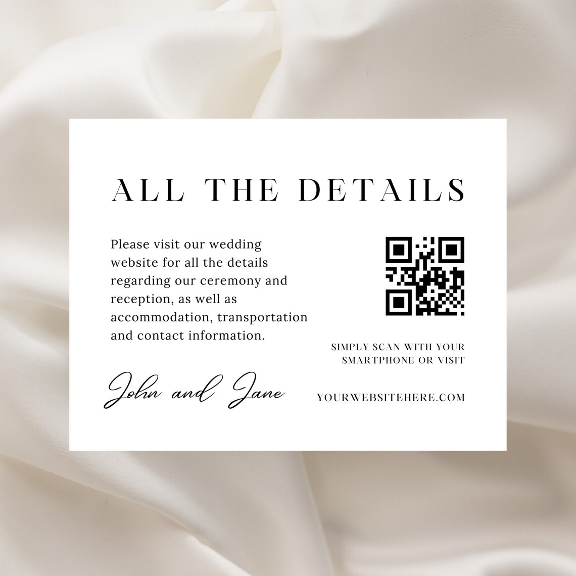 All the Details Wedding Card | Details Card | Wedding Website Card ...