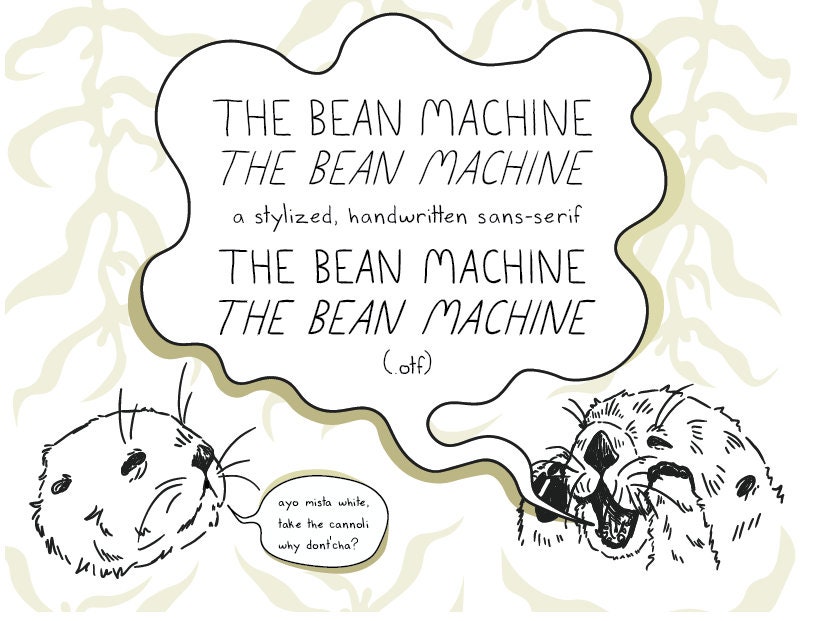 The Bean Machine a Stylish, Handwritten Sans-serif Font - Etsy