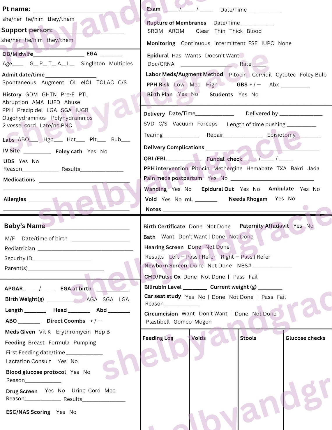OB Nurse Report Sheet, Postpartum Nurse Report Sheet, Labor and ... OB Nurse Report Sheet, Postpartum Nurse Report Sheet, Labor and ...