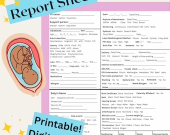 Labor and Delivery Nurse Report Template, Labor and Delivery Report ...