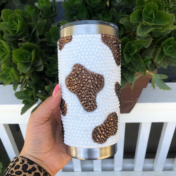 Stanley Tumbler Cow Print Rhinestone - Etsy