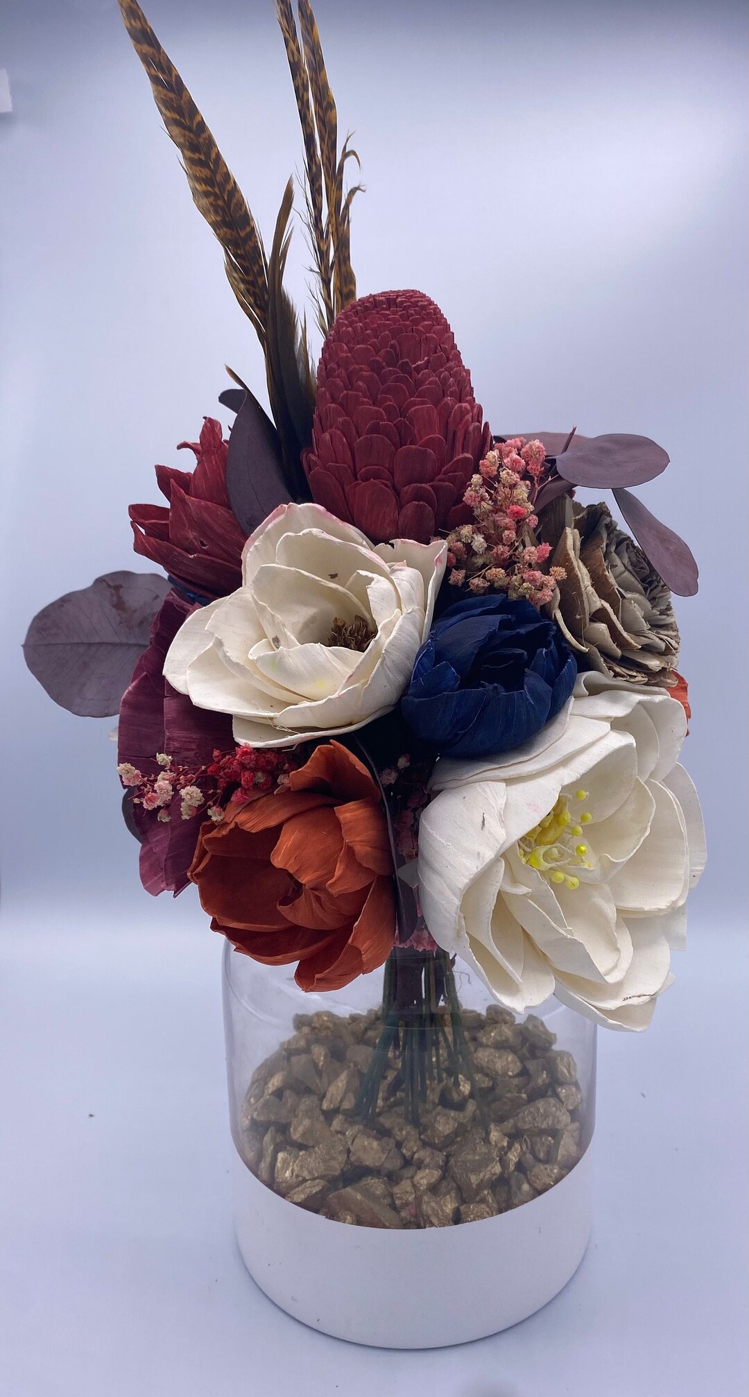 Boho Wood Floral Wedding Table Arrangement | Wood Flowers | Dried and ...