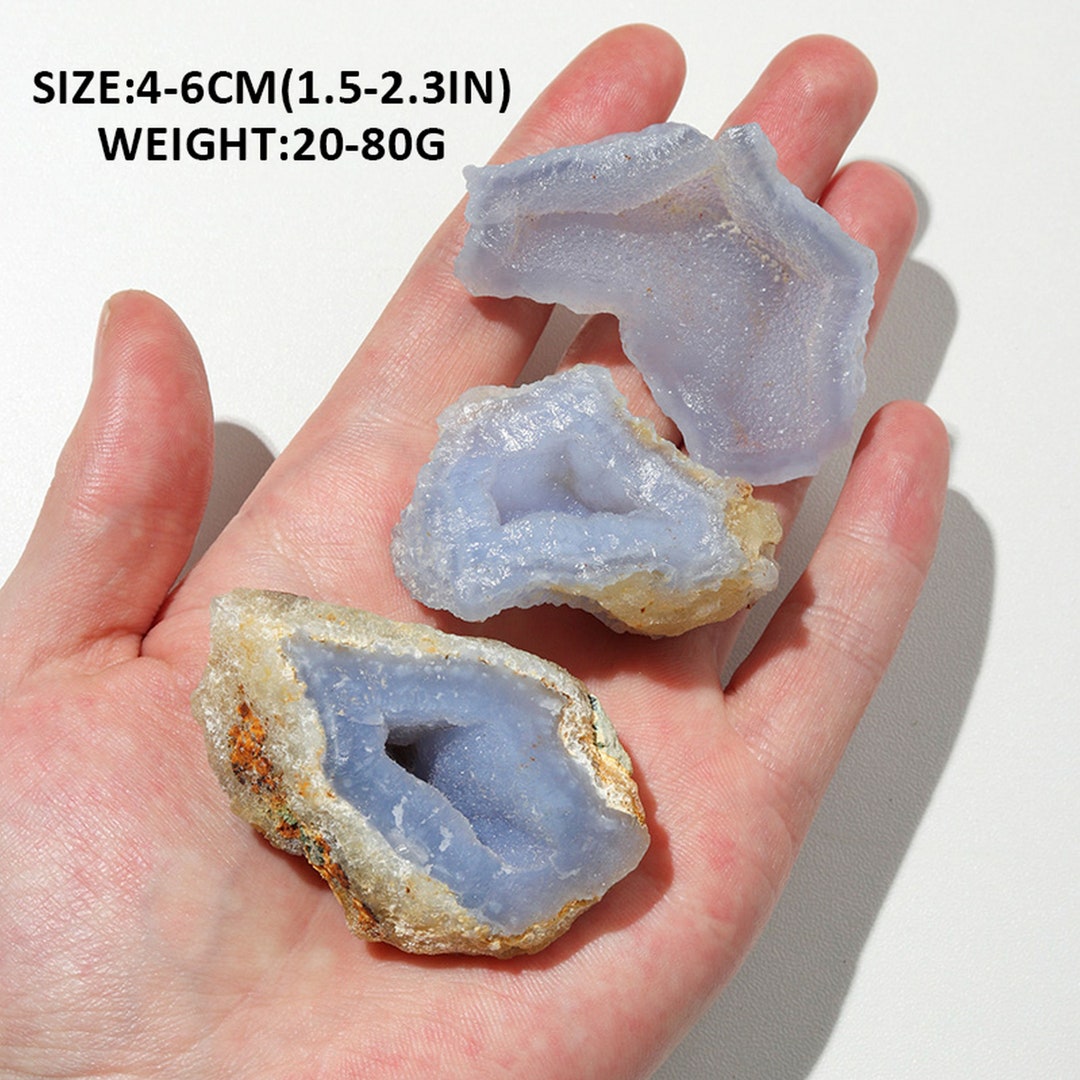Natural Crystal Blue Chalcedony Agate Rough Crystal Mineral - Etsy