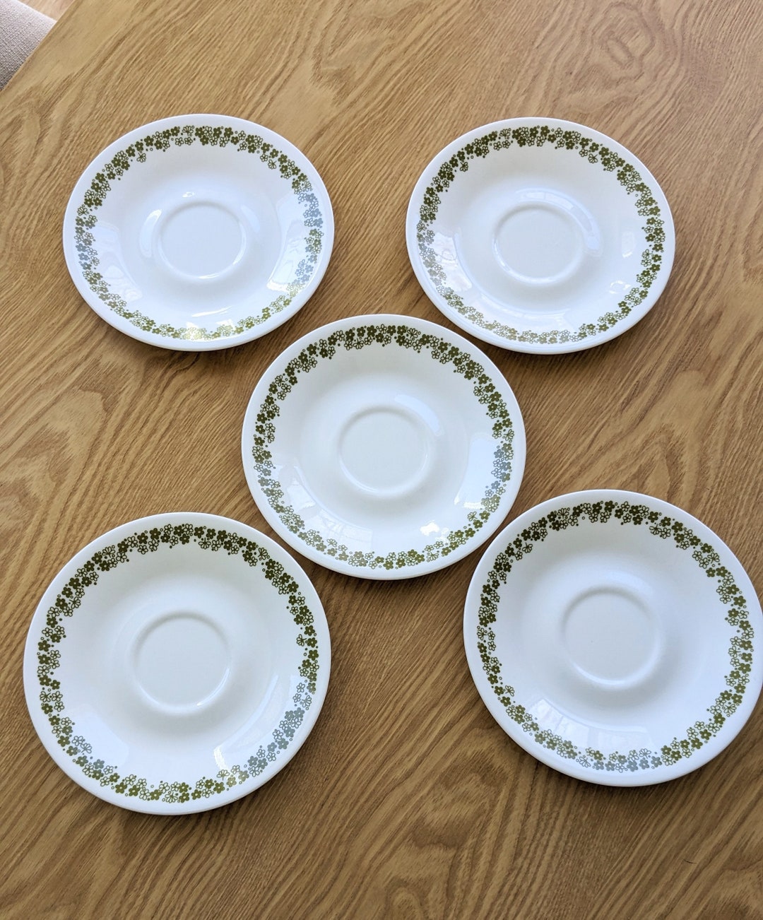 Set of 5 Corelle Saucers W/ Spring Blossom or Crazy Daisy Pattern ...