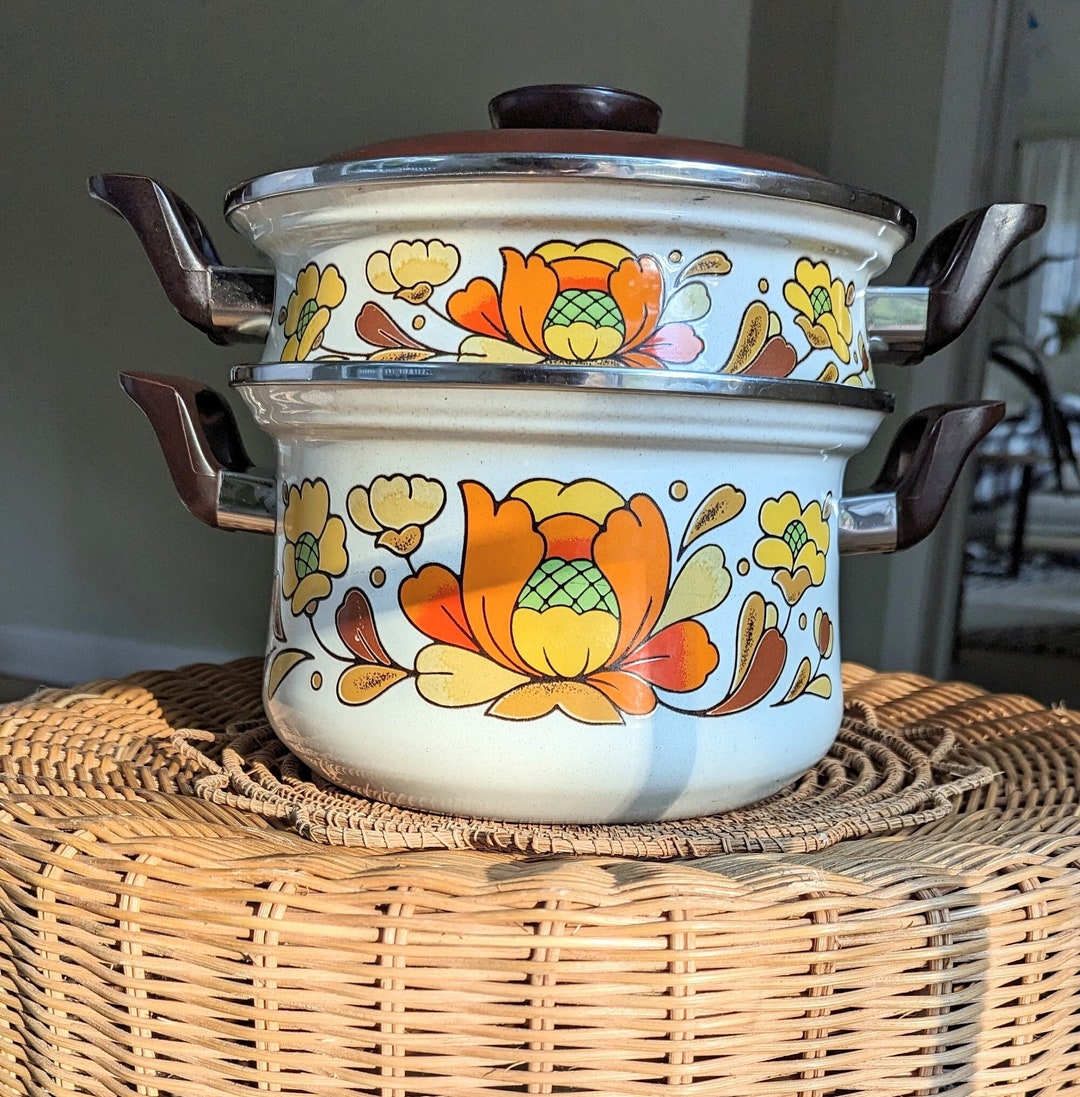 Vintage Sanko Ware Country Flowers Double Dutch Oven Style - Etsy