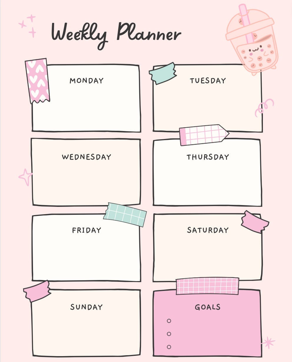 Daily and Weekly Planner Bundle! (downloadable Template) - Etsy