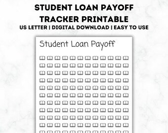 STUDENT LOAN Debt Tracker Printable Student Loan Debt Payoff Tracker ...