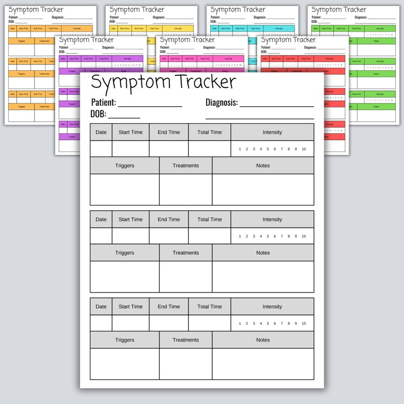 Medical Symptom Tracker Printable - Etsy