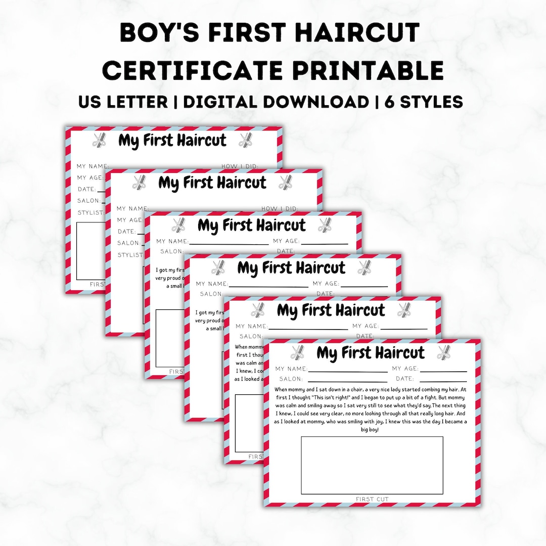 Boys First Haircut, First Haircut Certificate, Babys First Haircut ...