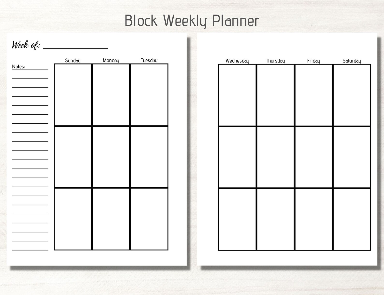 Blank Weekly Planner Printable Bundle - Etsy