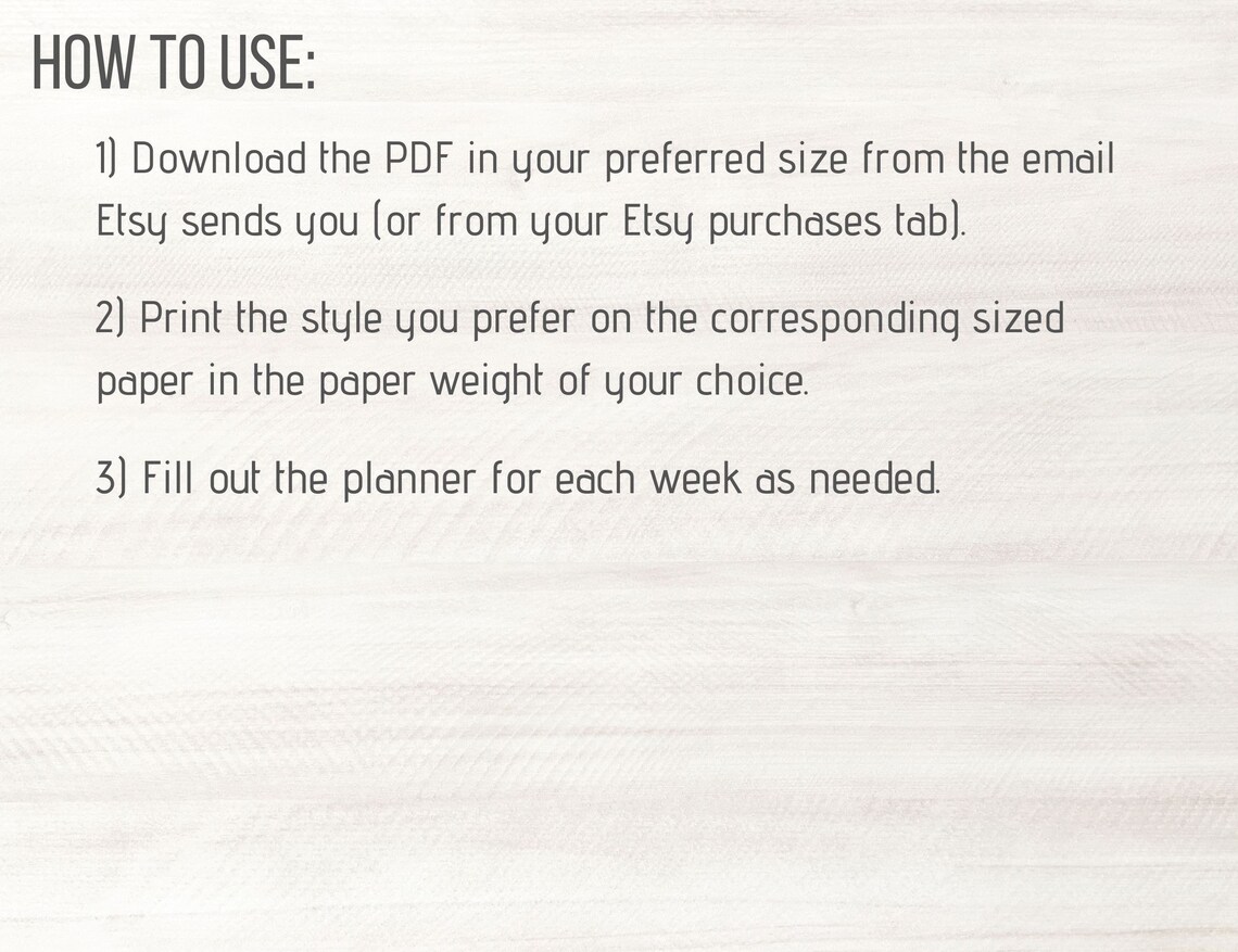 Blank Weekly Planner Printable Bundle - Etsy