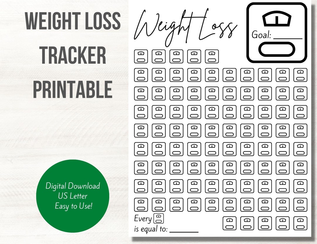Printable Weight Loss Tracker Weight Tracking Fitness Goal - Etsy
