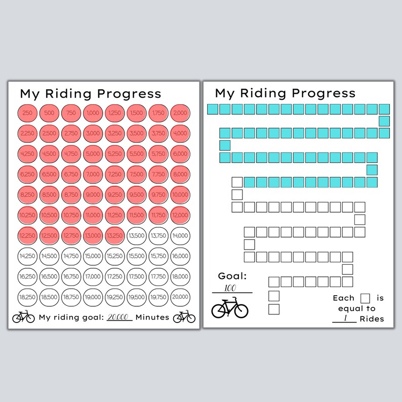 Cycling Goal Tracker Printable - Etsy