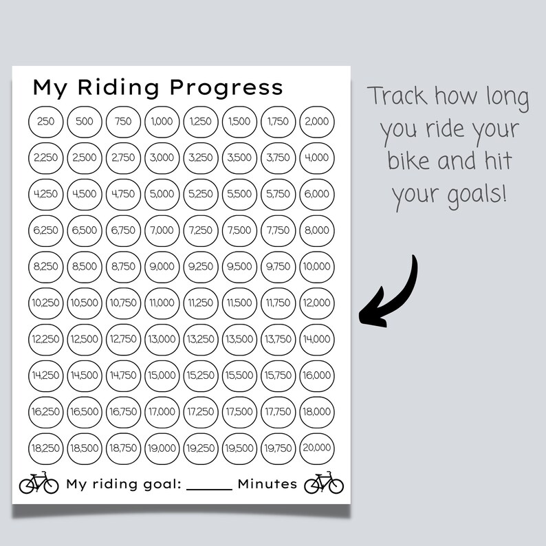 Cycling Goal Tracker Printable - Etsy