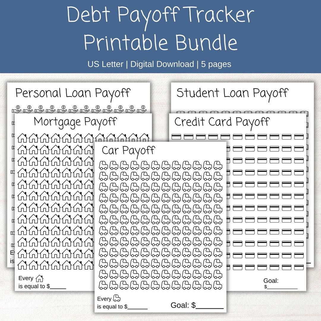 Debt Payoff Trackers Credit Card Debt Tracker Mortgage Loan - Etsy