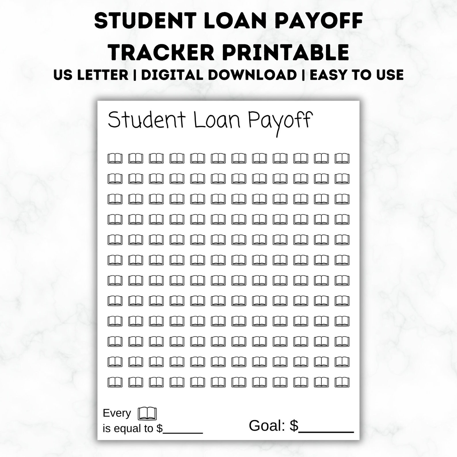 Student Loan Debt Payoff Tracker Printable - Etsy