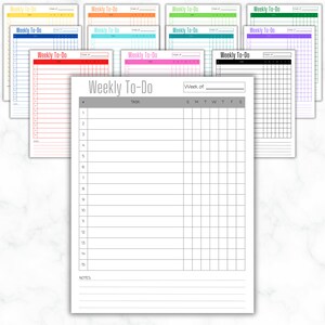 Weekly to Do List Planner Printable - Etsy