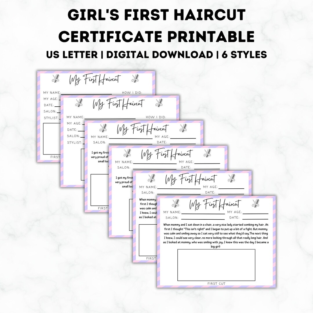 Girls First Haircut, First Haircut Certificate, Babys First Haircut ...