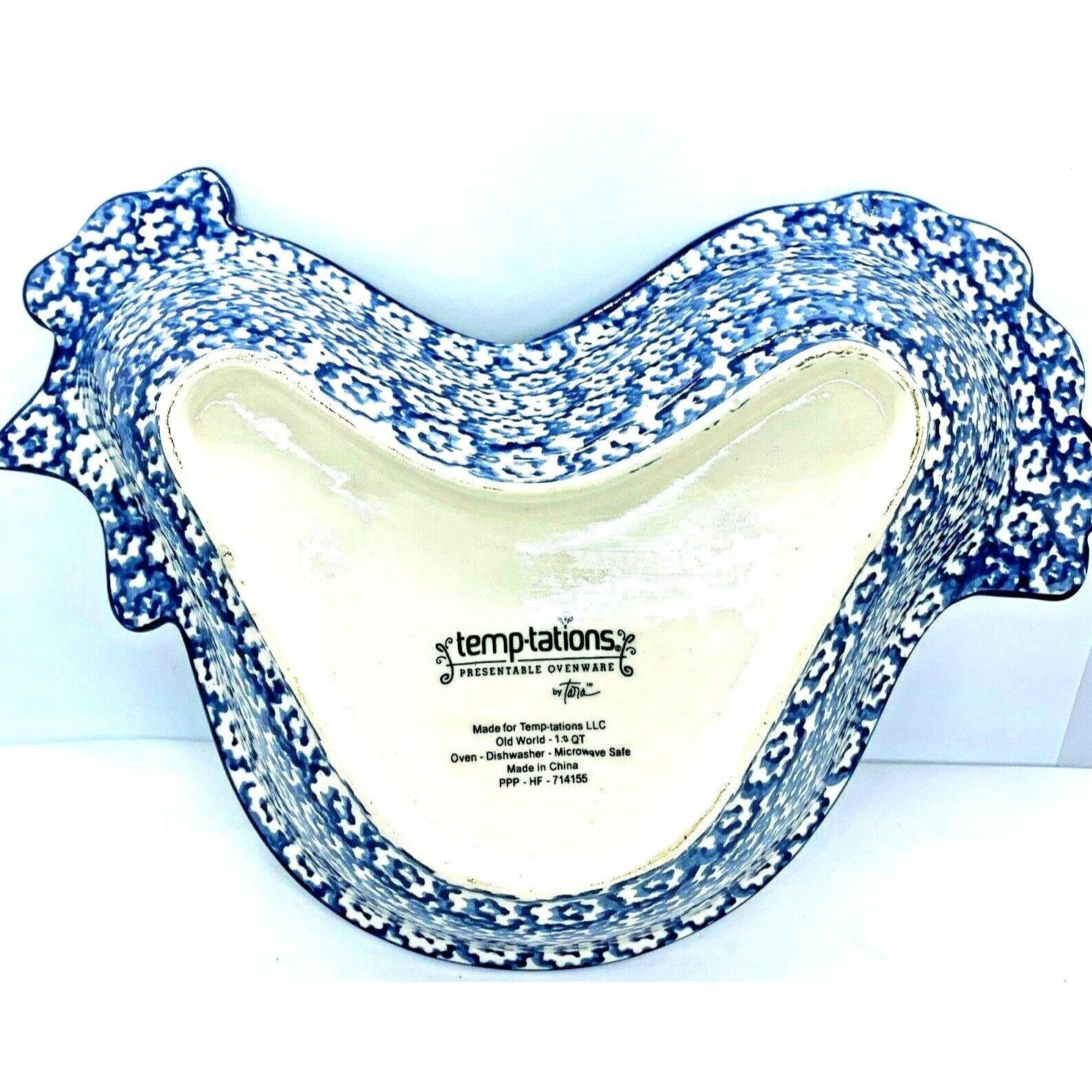Temptations by Tara Blue Old World Nesting Chicken Bowl Serving Dish - Etsy