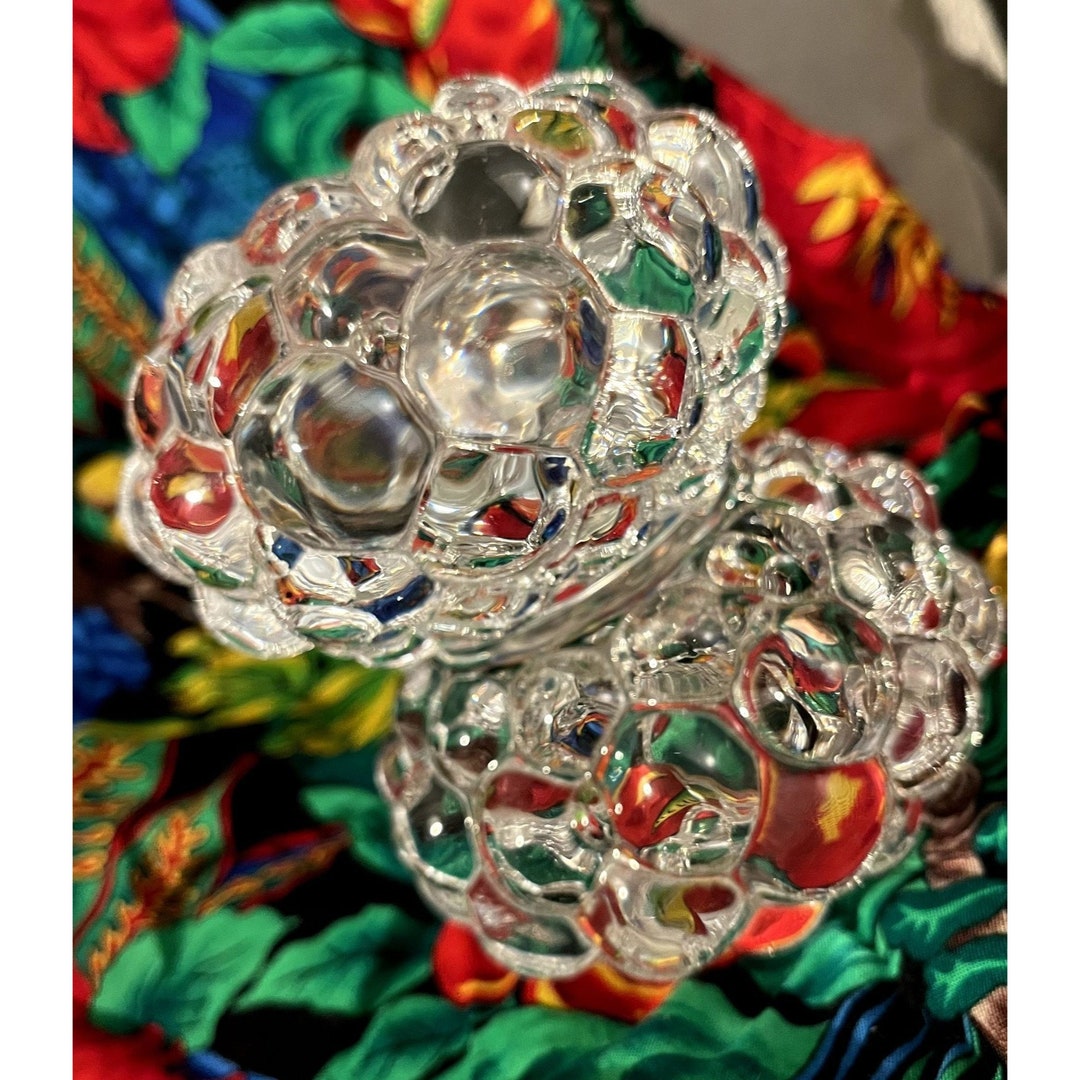 Orrefors Crystal Raspberry Votive Candle Holder Sweden Art Glass Set of ...