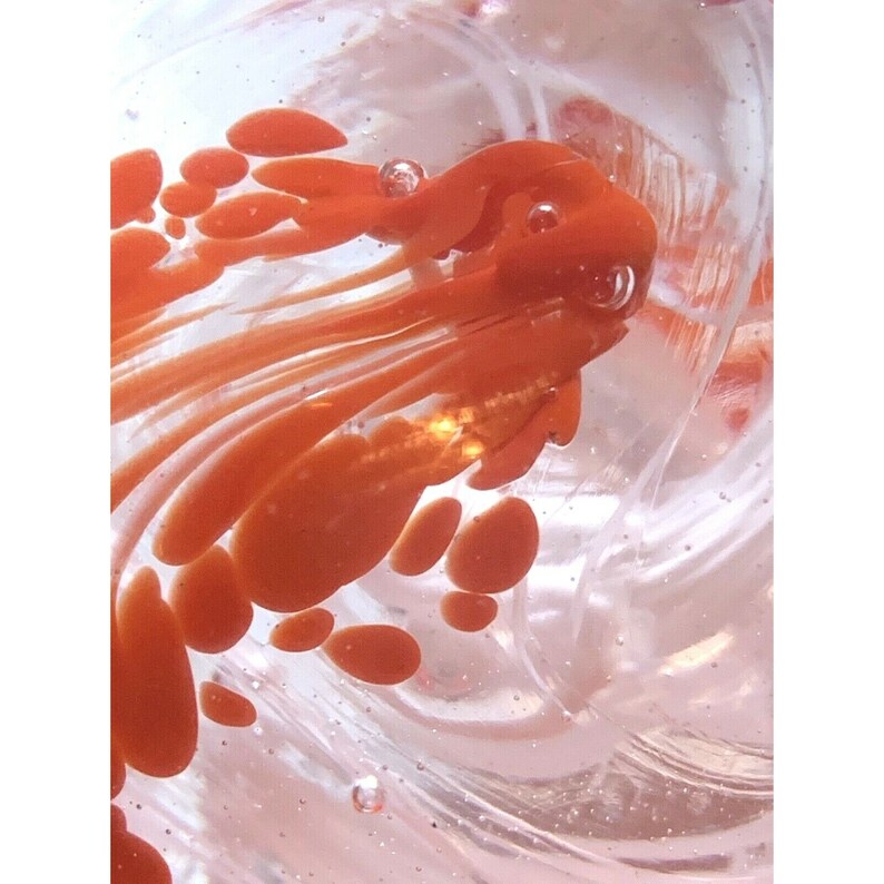 Red & White Ribbon Dragon Globe Art Glass Paperweight Vintage - Etsy