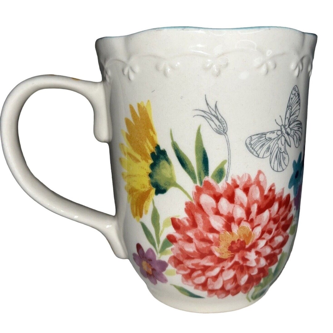 The Pioneer Woman Coffee Mug Blooming Bouquet Butterfly Floral - Etsy