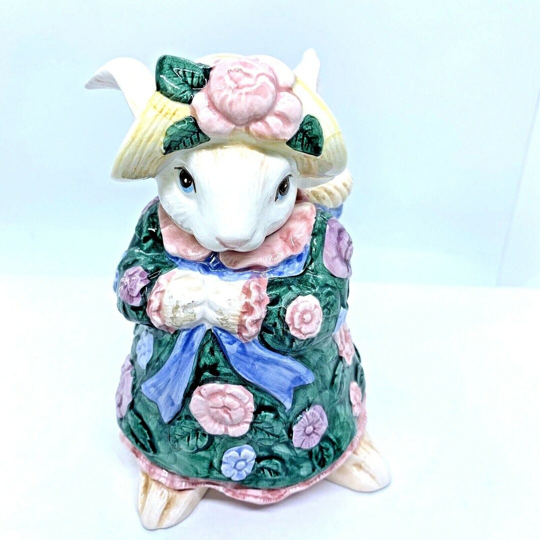 Vintage Fitz & Floyd Floral Bunny Bloomer Vase 1991 - Etsy