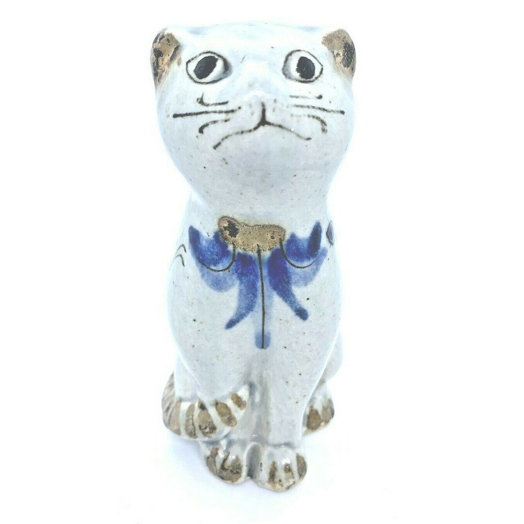 Tonala Hand Made Mexican Folk Art Pottery Sitting Cat Paloma Mariposa ...