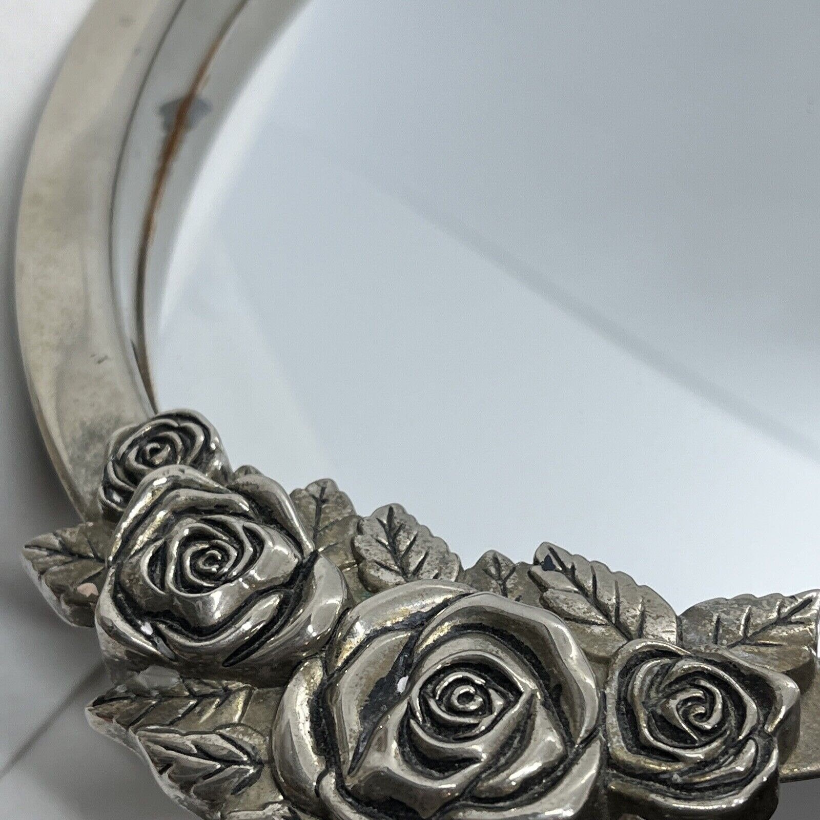 Godinger GSA Silver Plated Roses Mirror Brush Comb Tray Vanity Set ...