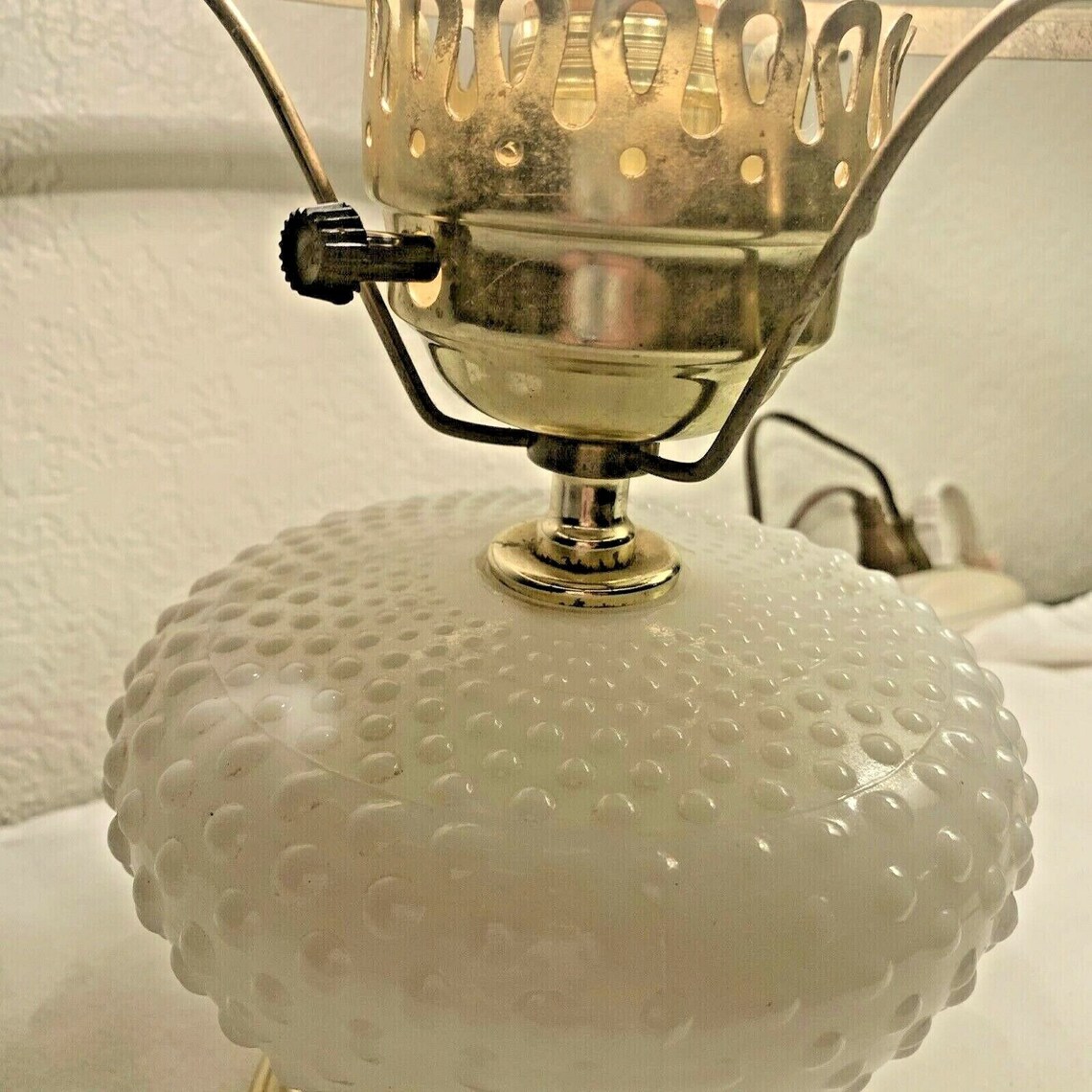 Milk Glass Hobnail Electric Hurricane Lamp Base 10 Tall - Etsy