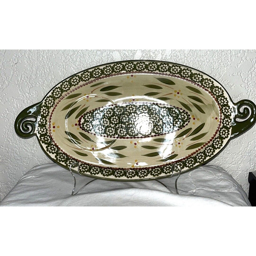 Temptations Green Old World Oblong Serving Soup Platter - Etsy