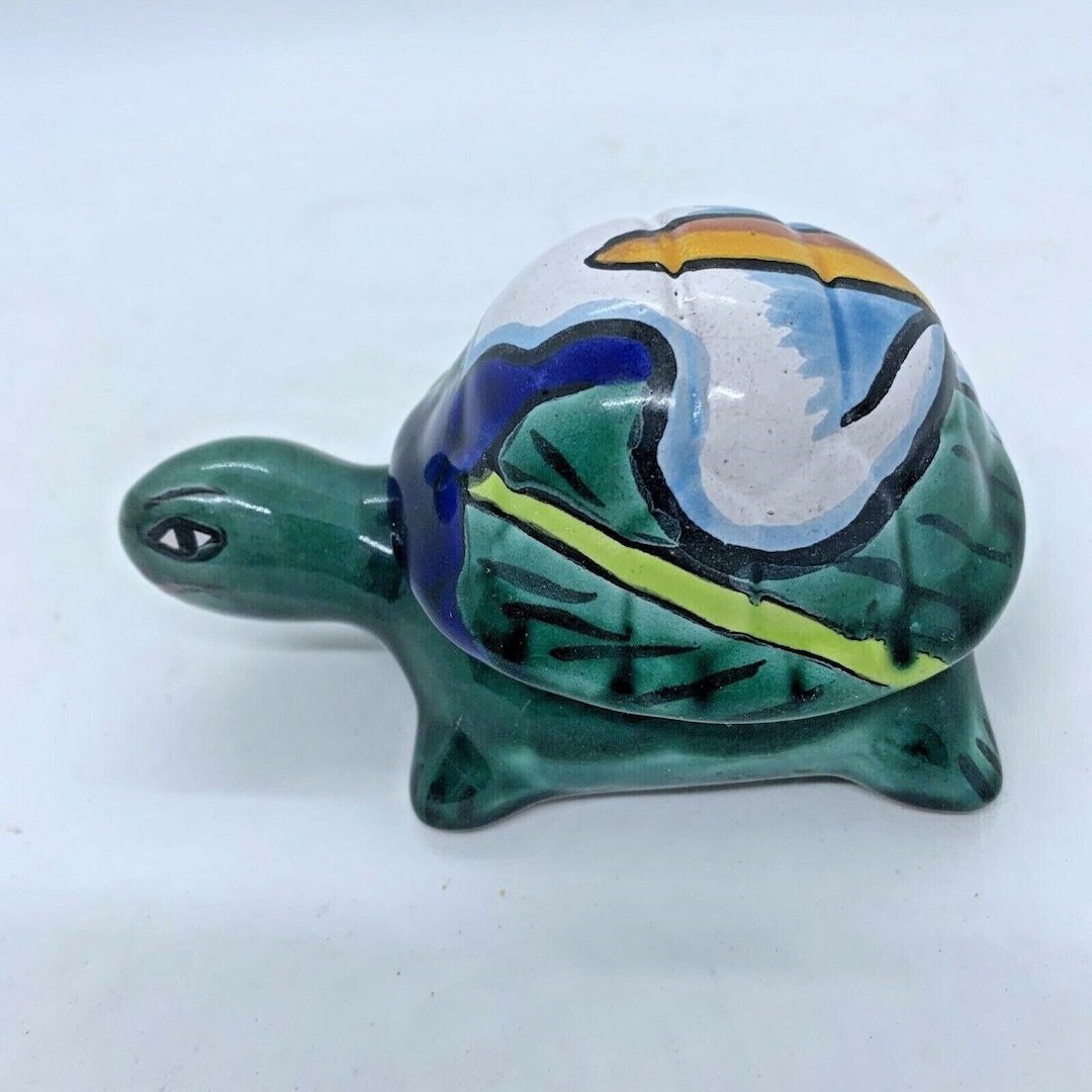 Talavera Mexican Calla Lily Handpainted Turtle Trinket Box - Etsy