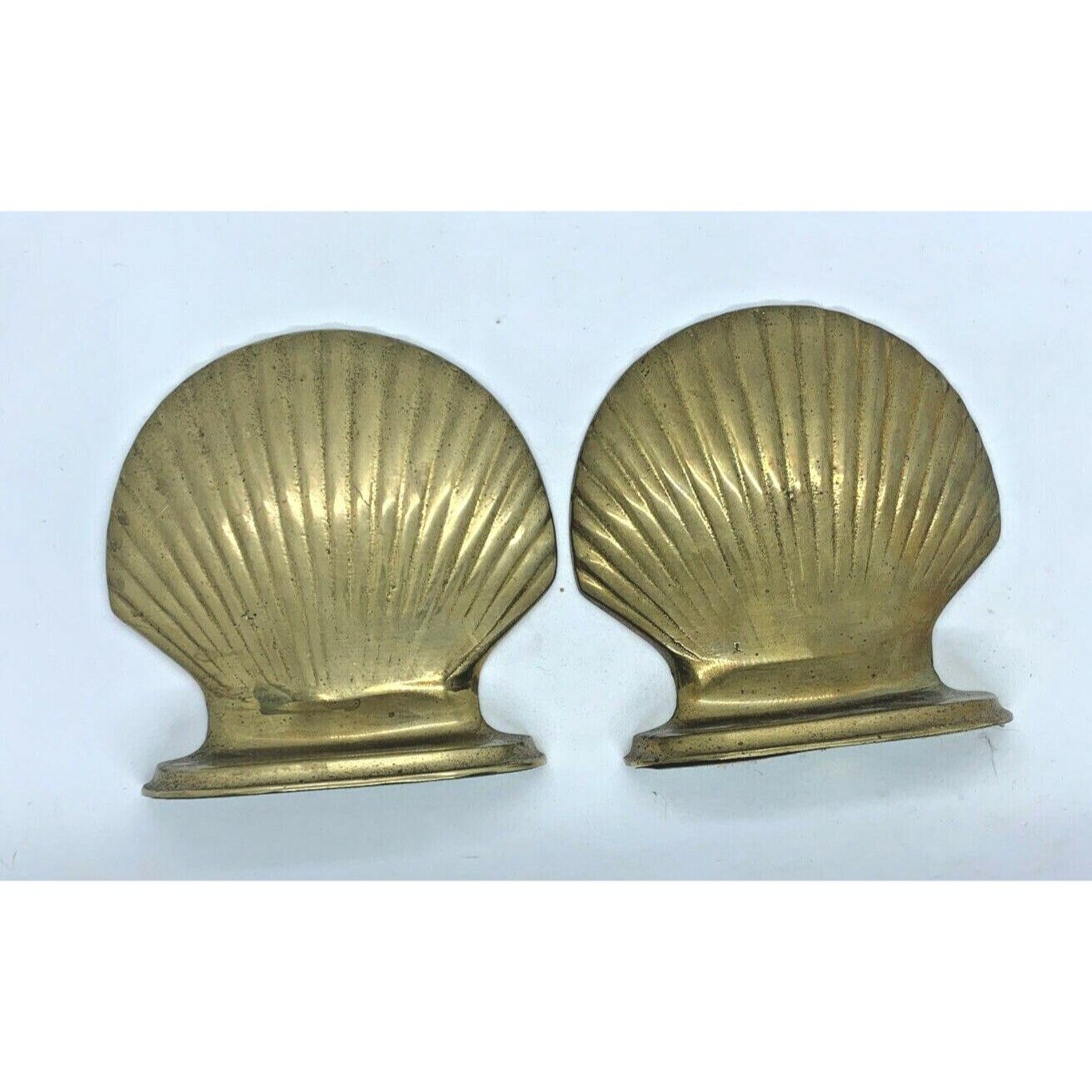 Mid-century Solid Brass Clamshell Bookends - Etsy