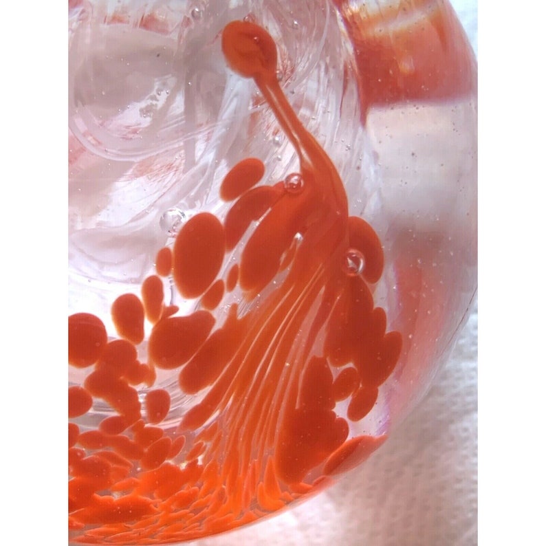 Red & White Ribbon Dragon Globe Art Glass Paperweight Vintage - Etsy