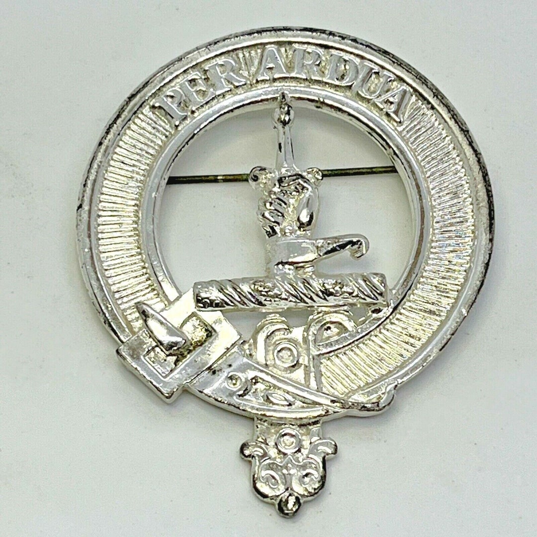 Vintage Pewter per Ardua 'through Difficulty' Scottish Irish Clan Pin ...