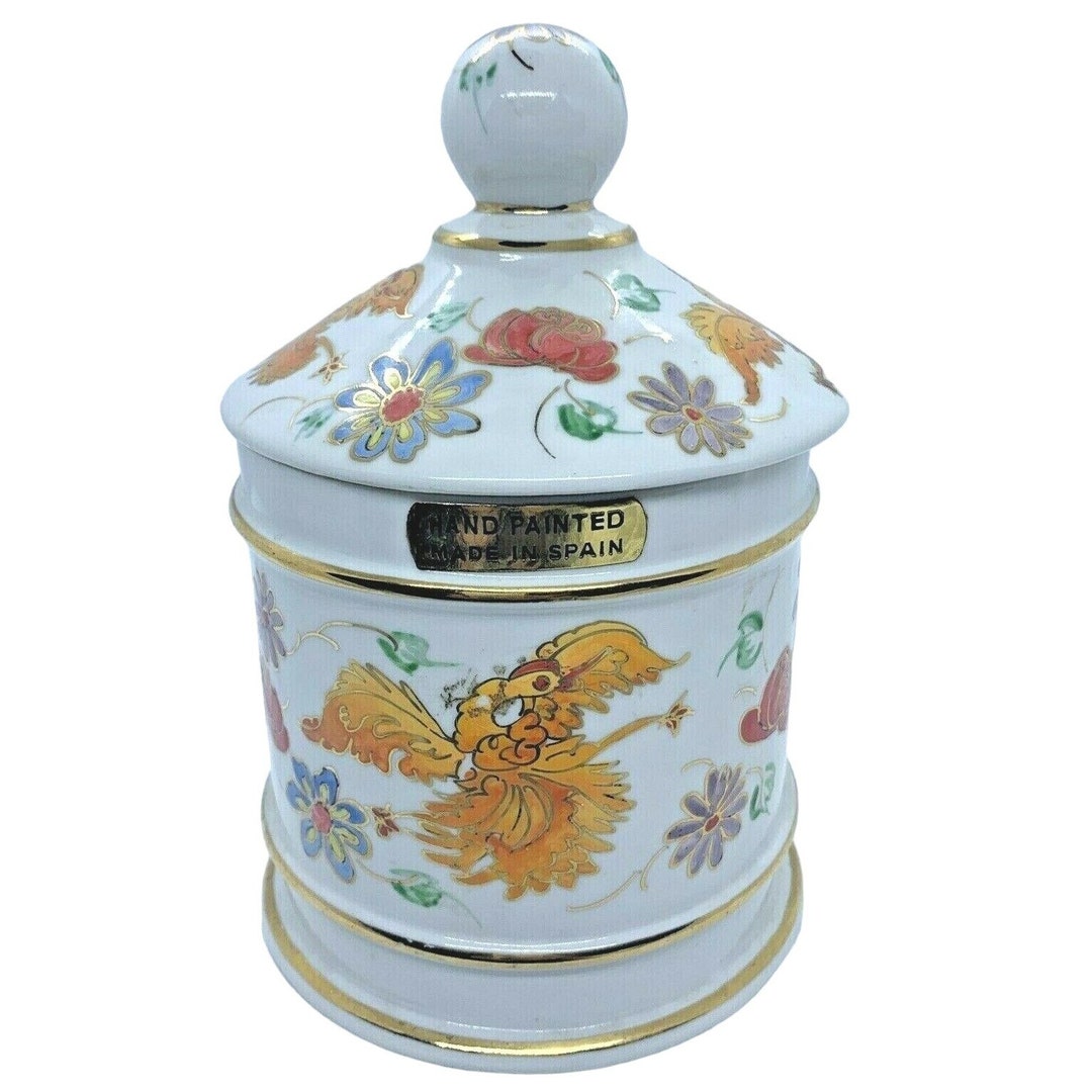 Porcelain Phoenix Ginger Jar From Spain Handmade Signed ROYO Vintage - Etsy