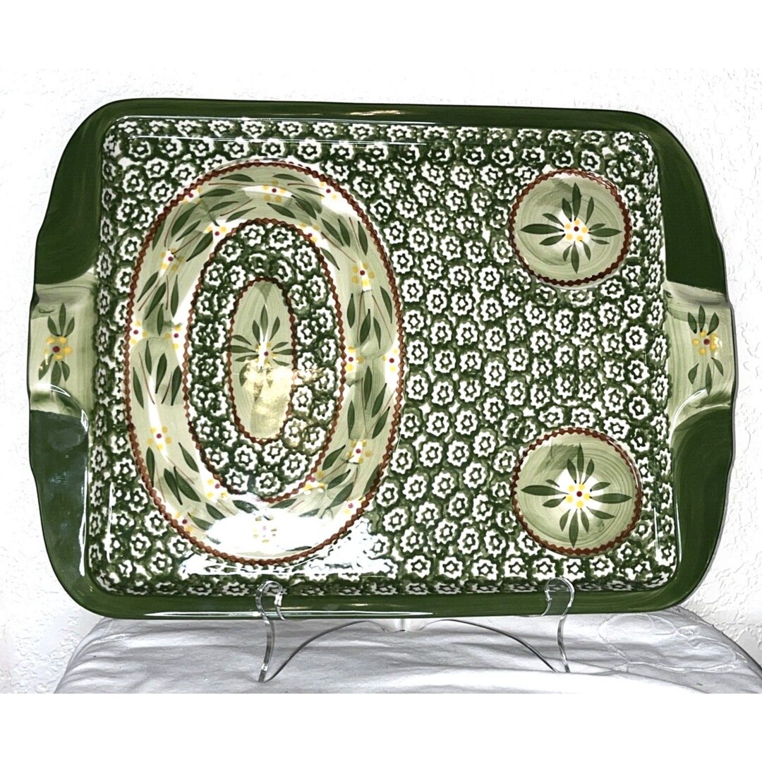 Temptations by Tara Old World Green Large Rectangle Serving Tray ...